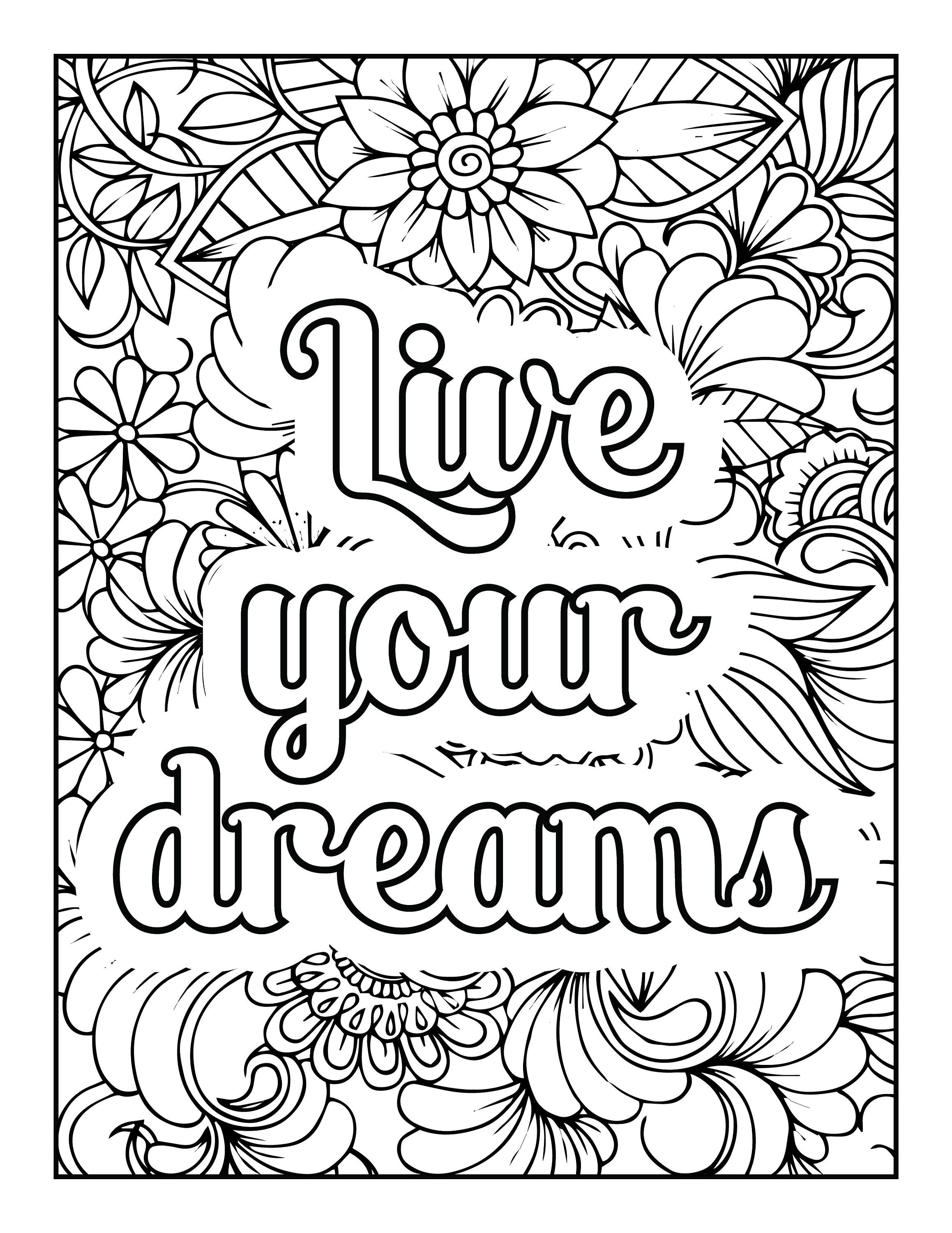 100 Motivational Inspirational Coloring Pages - Etsy