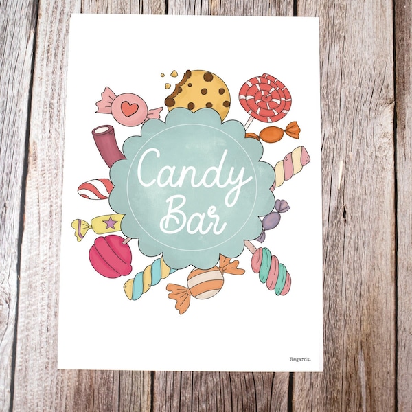 Candy Bar Poster - Etsy