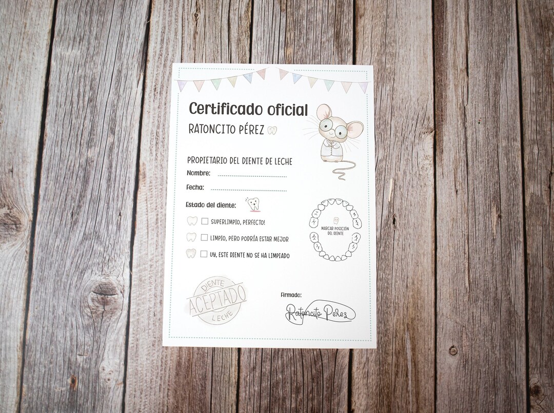Perez Mouse Certificate - Etsy
