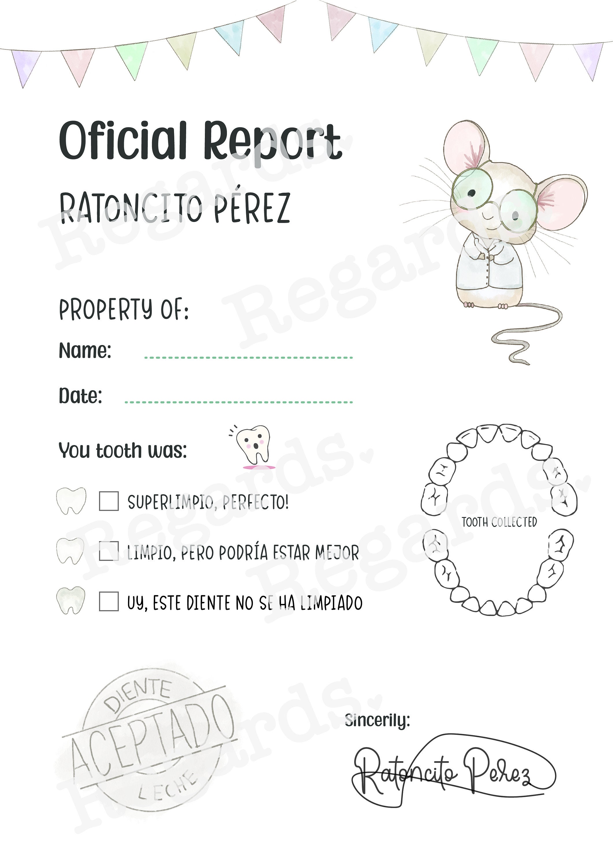 Perez Mouse Certificate - Etsy