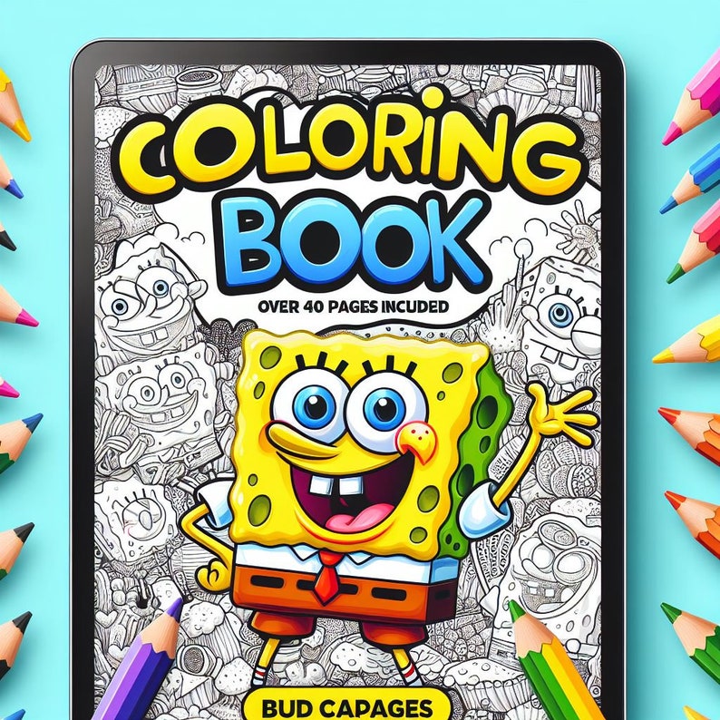 Sponge Coloring Cartoon Characters, Printable Coloring Book for ...