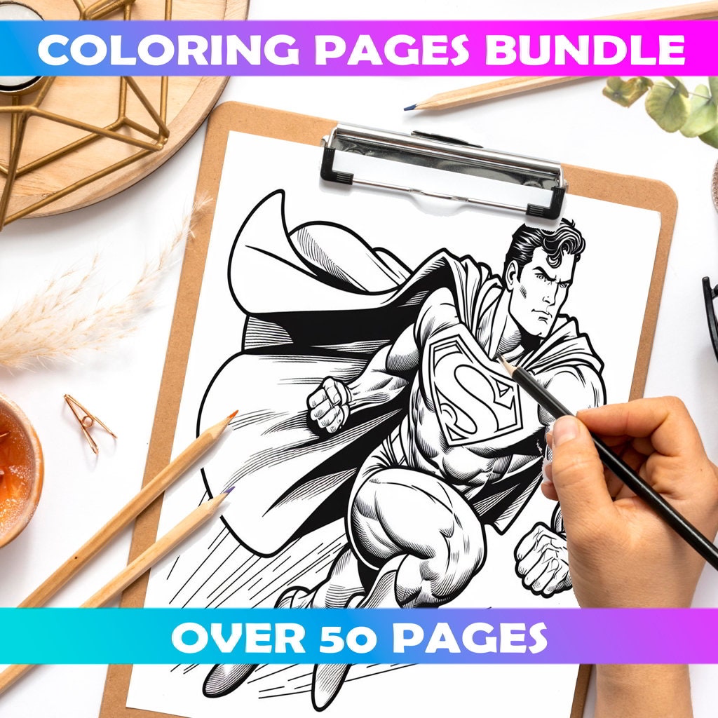 Superhero Coloring Cartoon Characters, Printable Coloring Book for ...