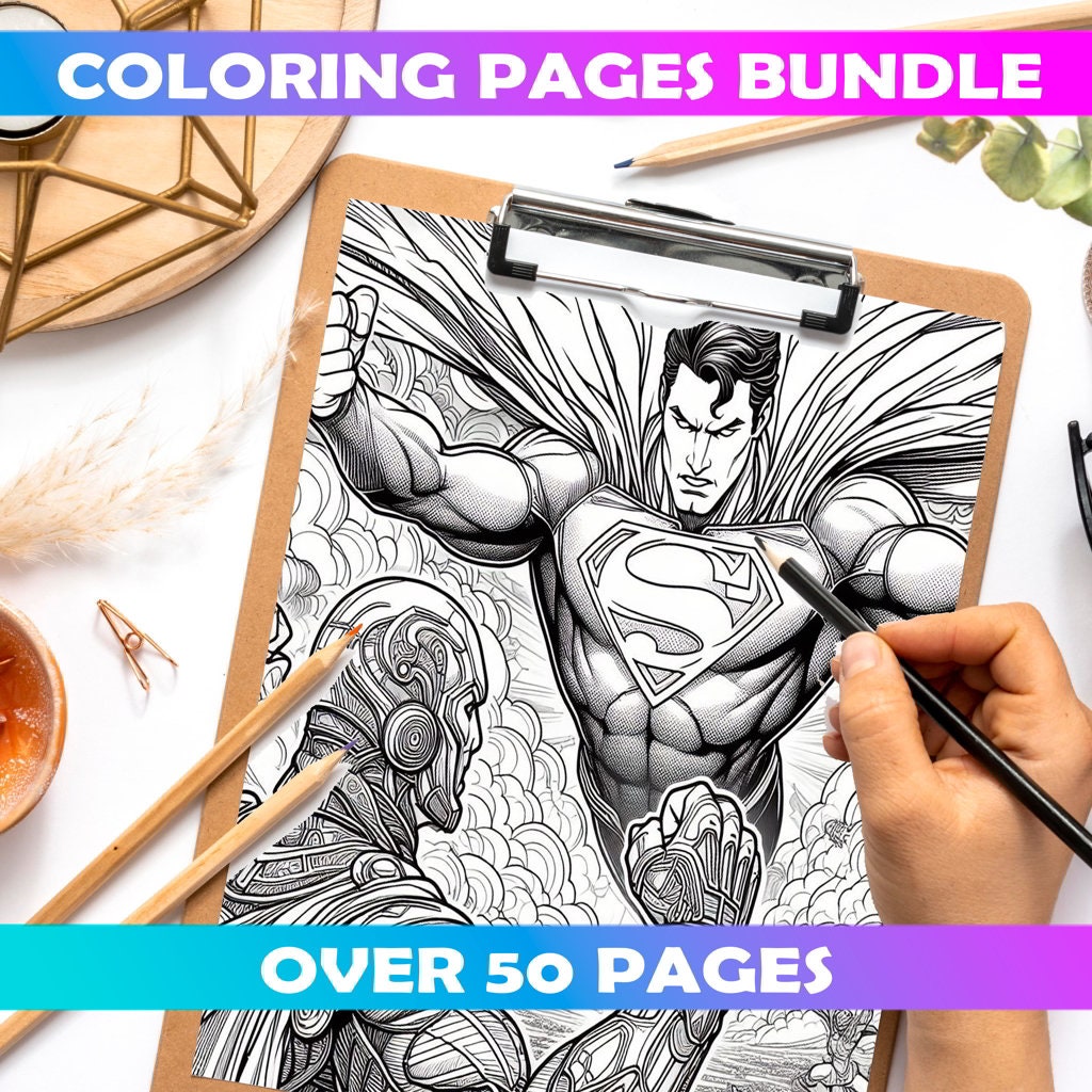 Superhero Coloring Cartoon Characters, Printable Coloring Book for ...
