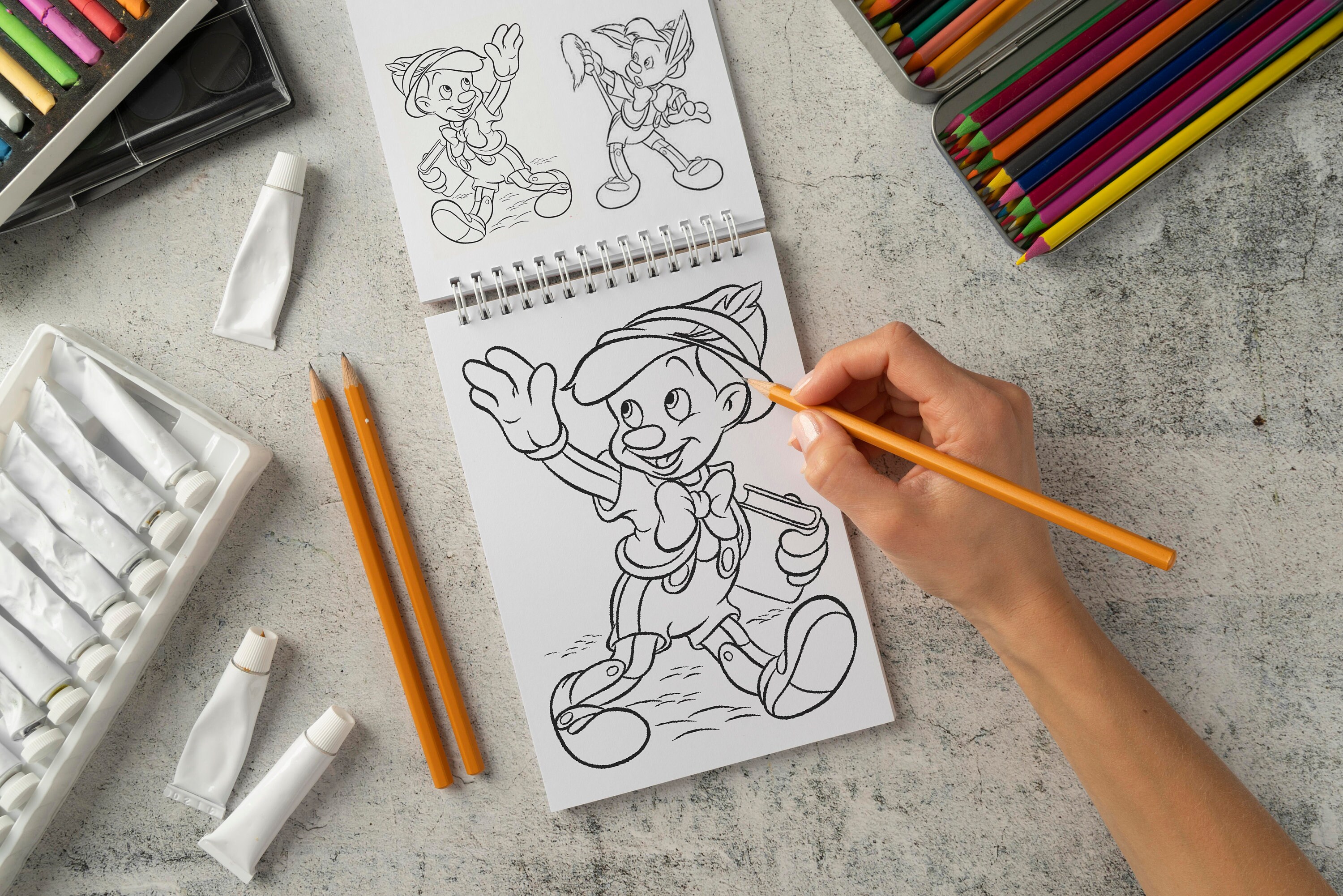 Pinocchio Coloring Pages, Jiminy Cricket, Blue Fairy, Gepetto Coloring ...