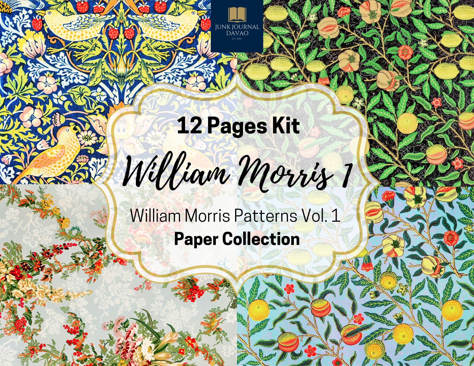 William Morris Patterns 12 Pages Vol. 1 | Vintage, Ephemera, Digital ...
