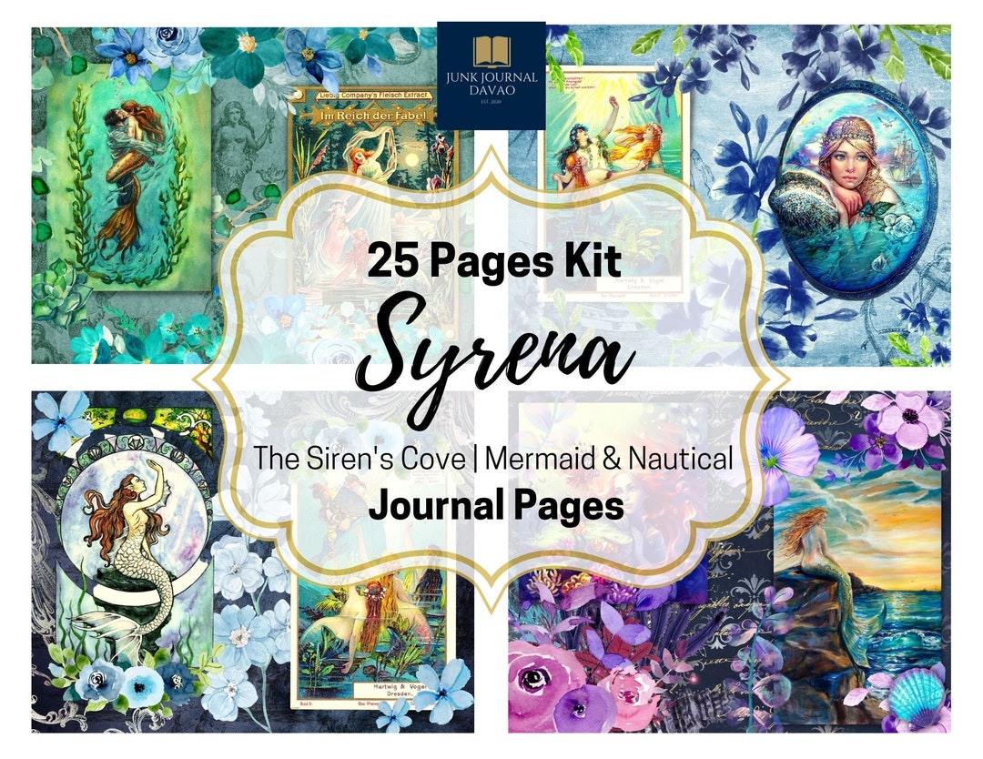 Mermaid & Nautical 25 Journal Pages | Digital Kit, Junk Journal ...