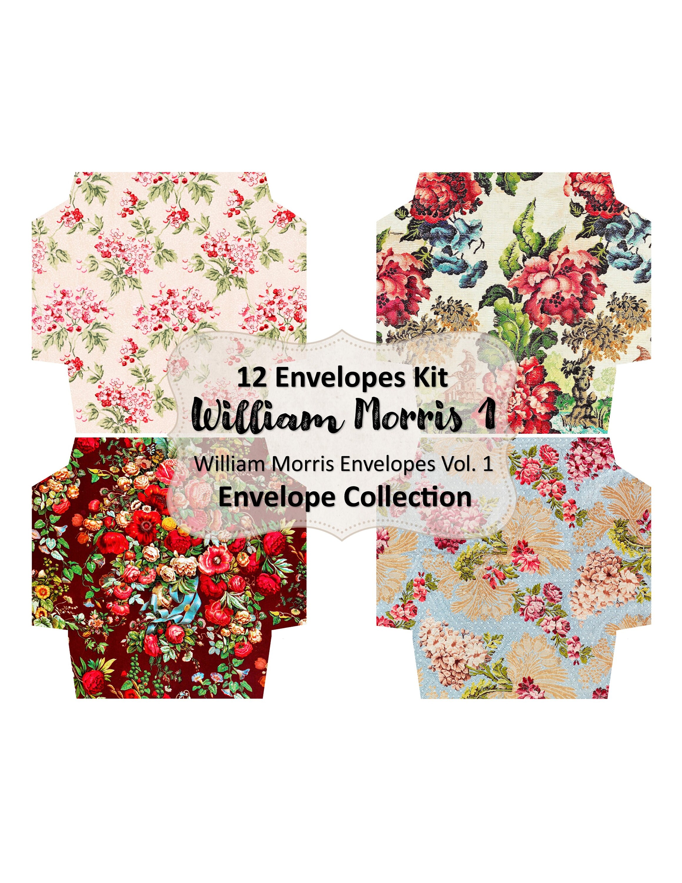 William Morris 12 Pieces Envelope Collection Vol. 1 Digital Kit, Junk ...