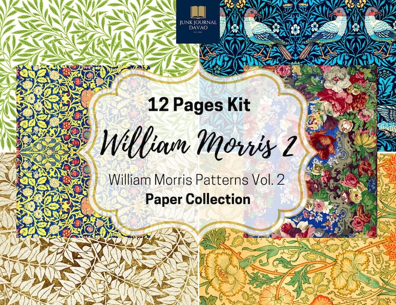 William Morris Patterns 12 Pages Vol. 2 | Vintage, Ephemera, Digital ...