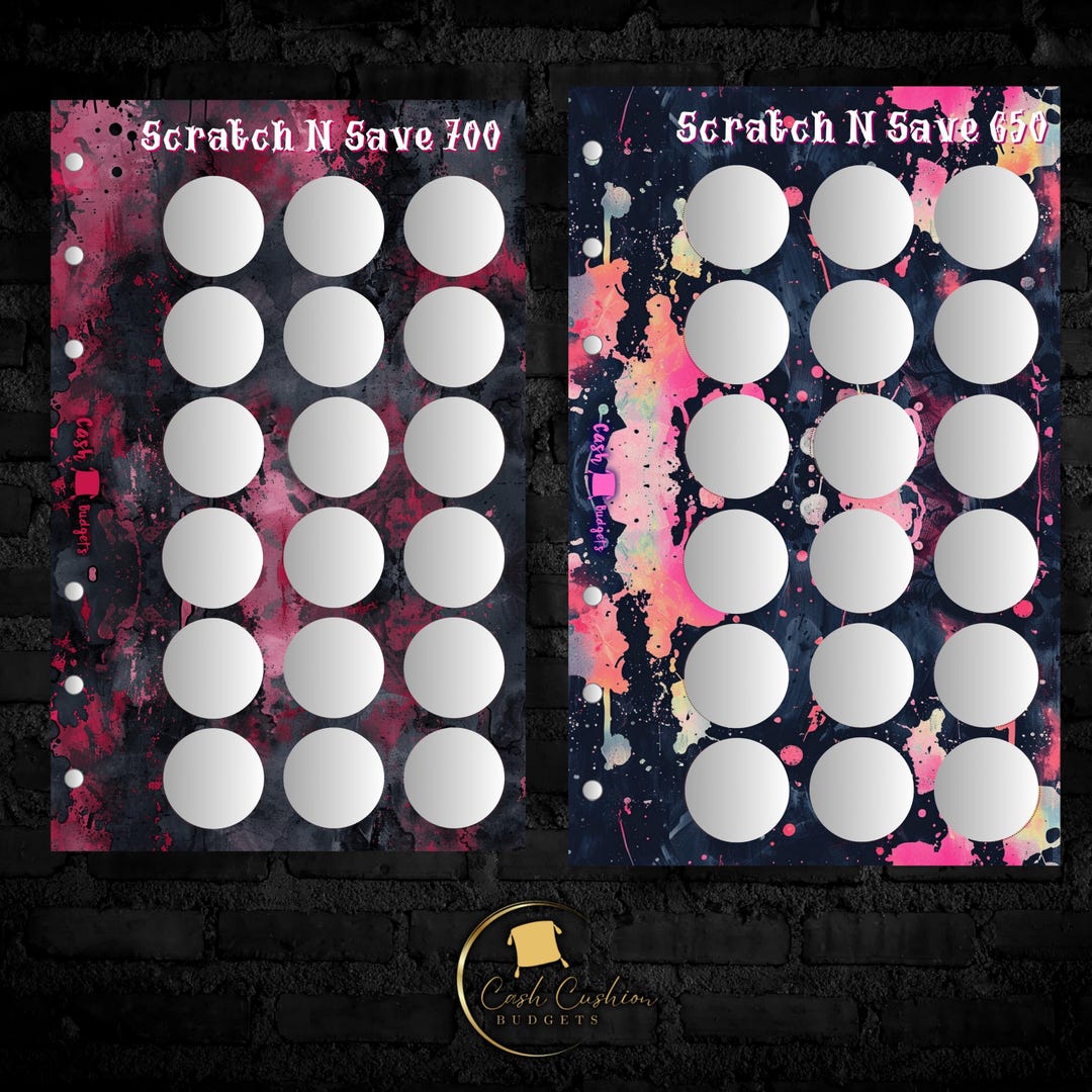 Scratch N Save A6 Cash Binder Dashboards | 10 Designs | Save 550-1000 ...