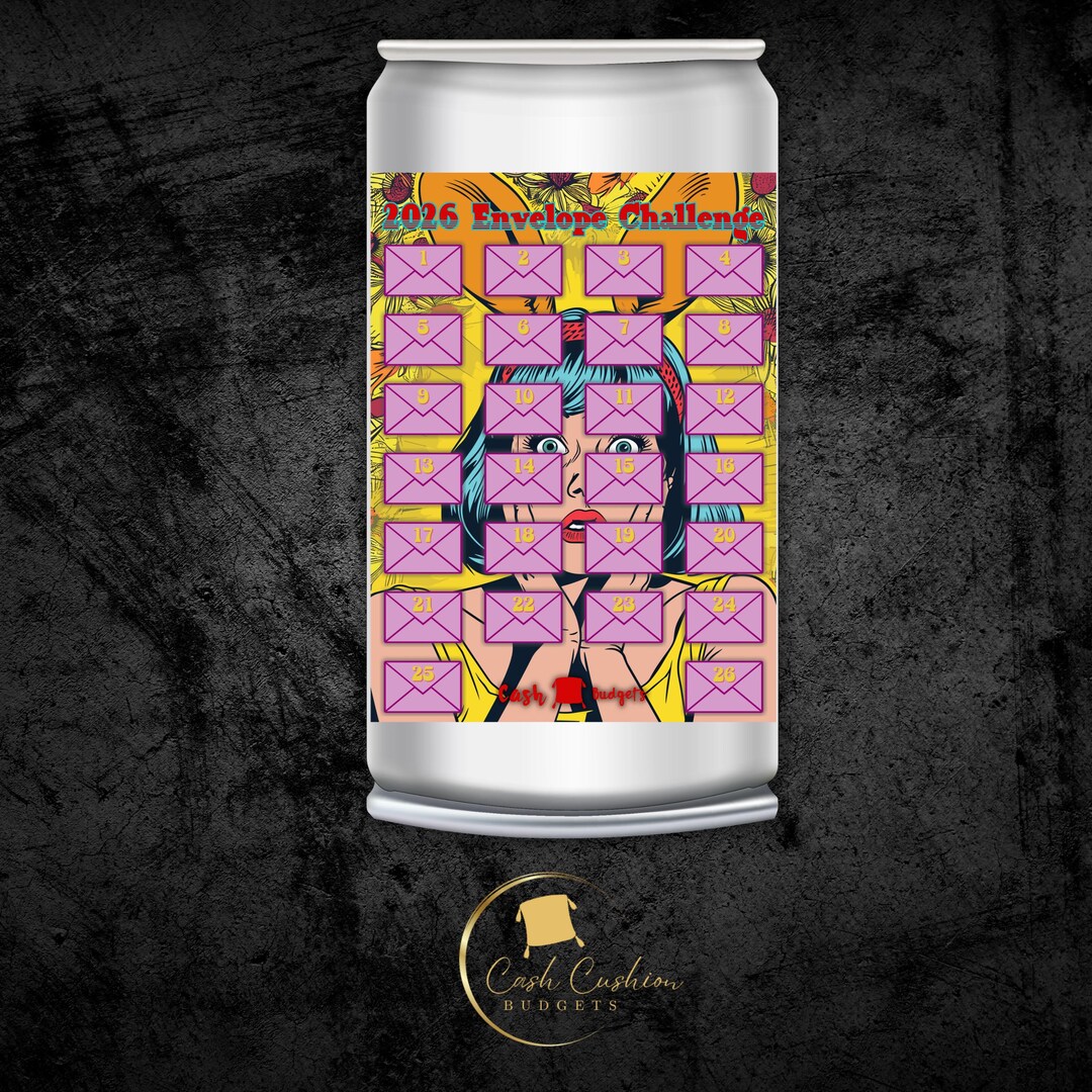 26 Envelope Savings Challenge Tin Stickers | Budgeting Jar & Cash ...