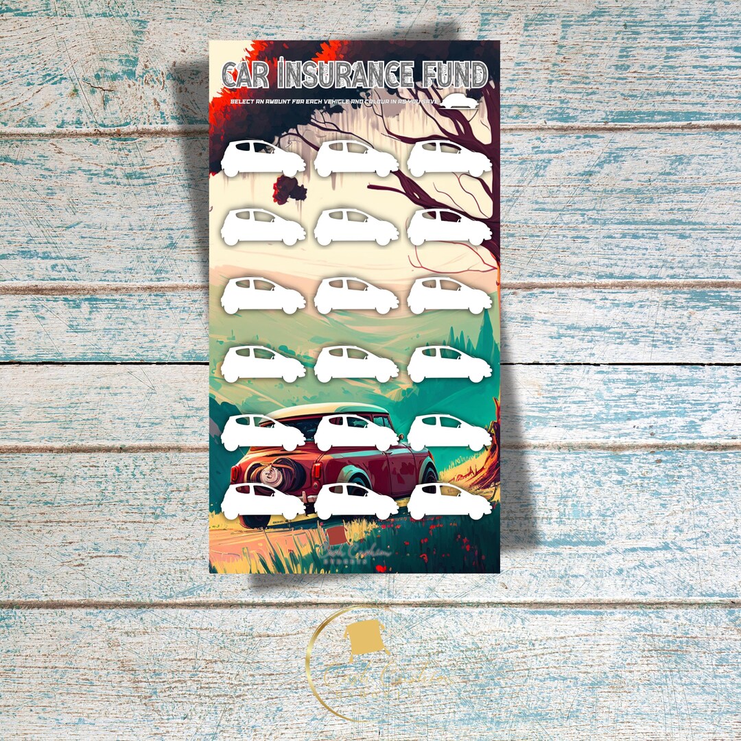 Car Insurance Savings Tracker A6 Laminated Budget Challenge Colouring ...