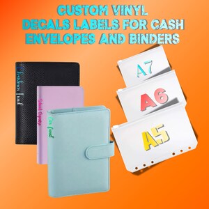 Custom Color Changing Vinyl Decals | Cash Binder Labels - Etsy