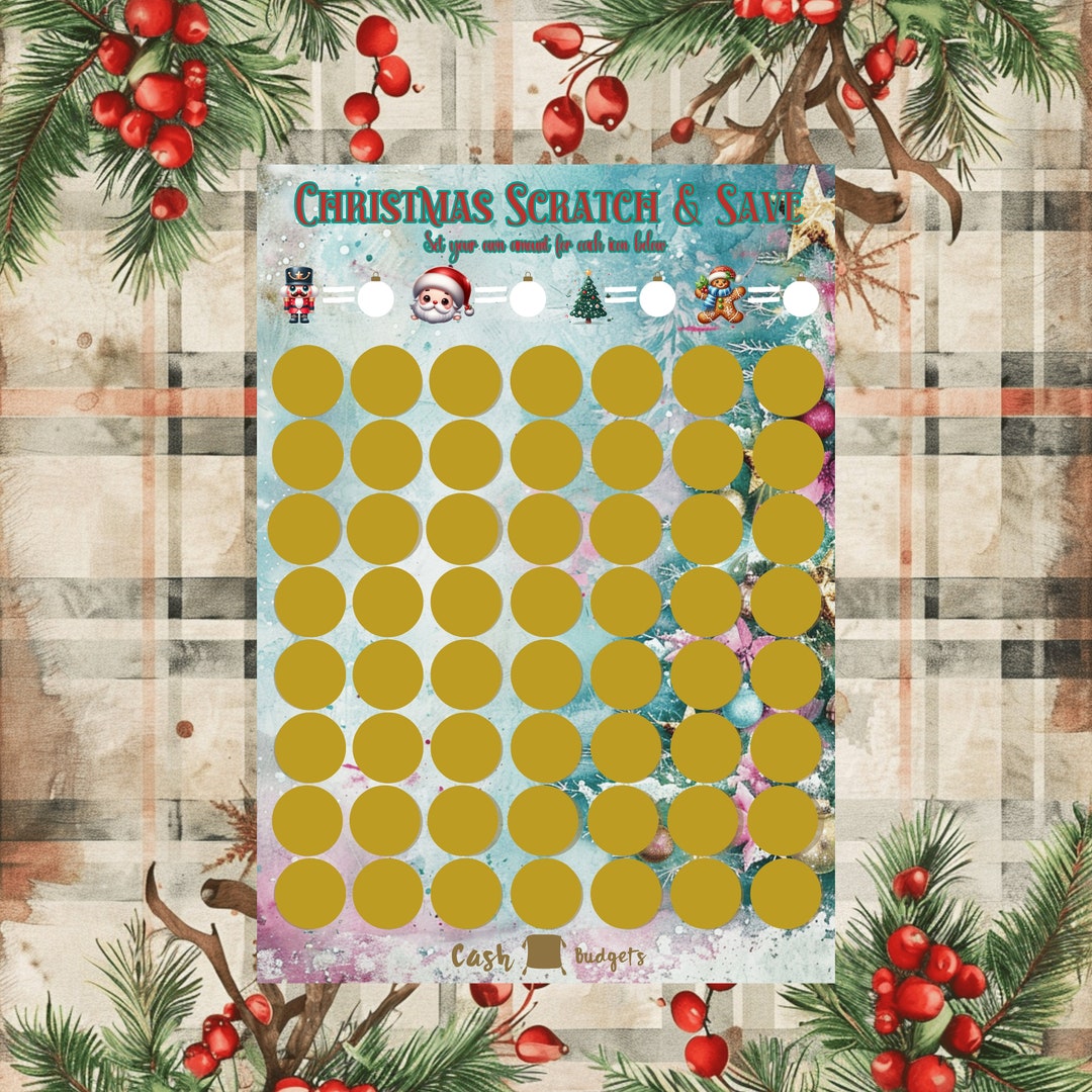 Save for Christmas With Christmas Scratch and Save Challenge A4 - Etsy