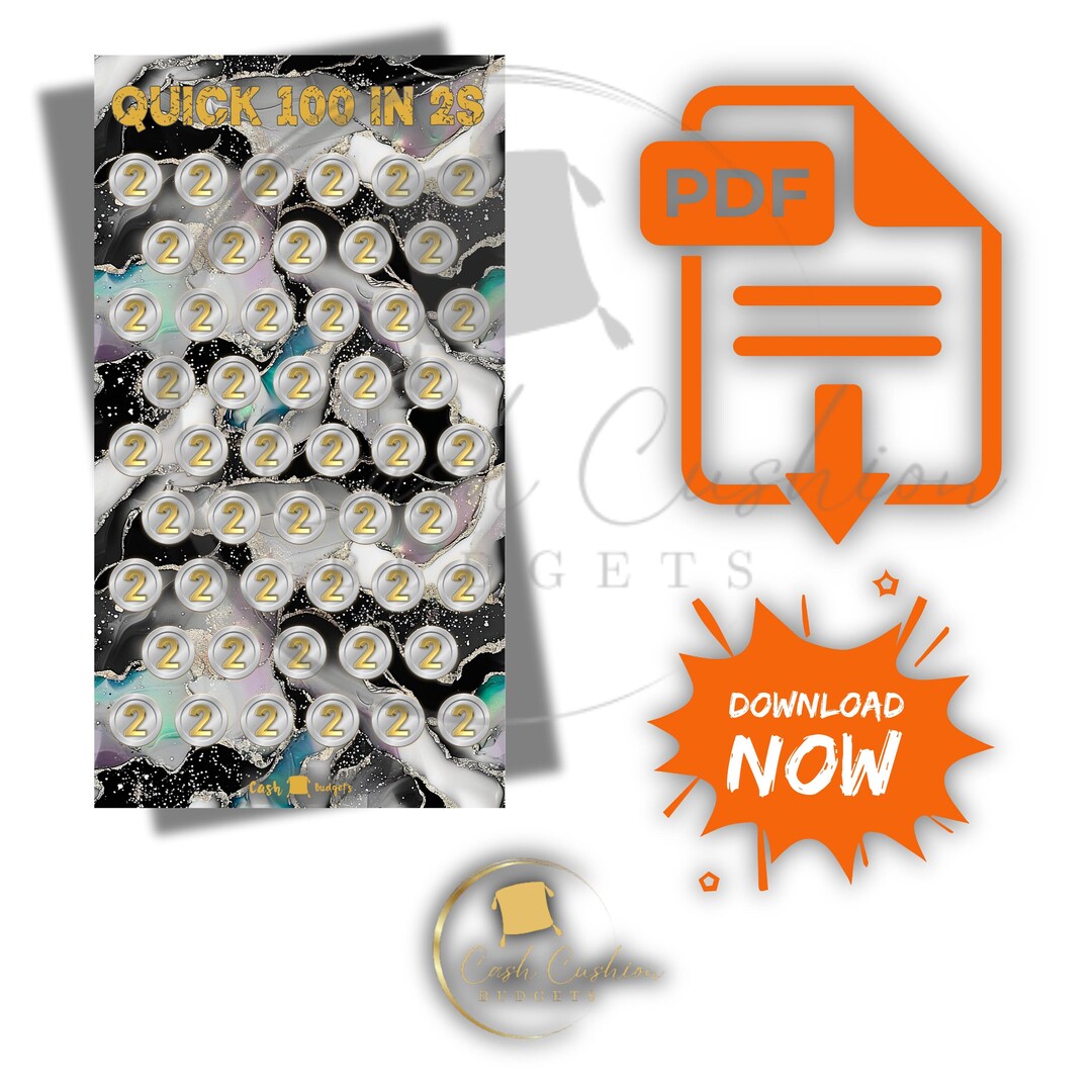 2s Coin Savings Tracker | Cash Stuffing Printable PDF | A6 Binder Debt ...