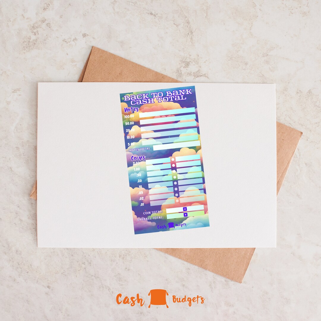 Back to Bank Breakdown Lodgement Sheet for Orginsed Life Style - Etsy