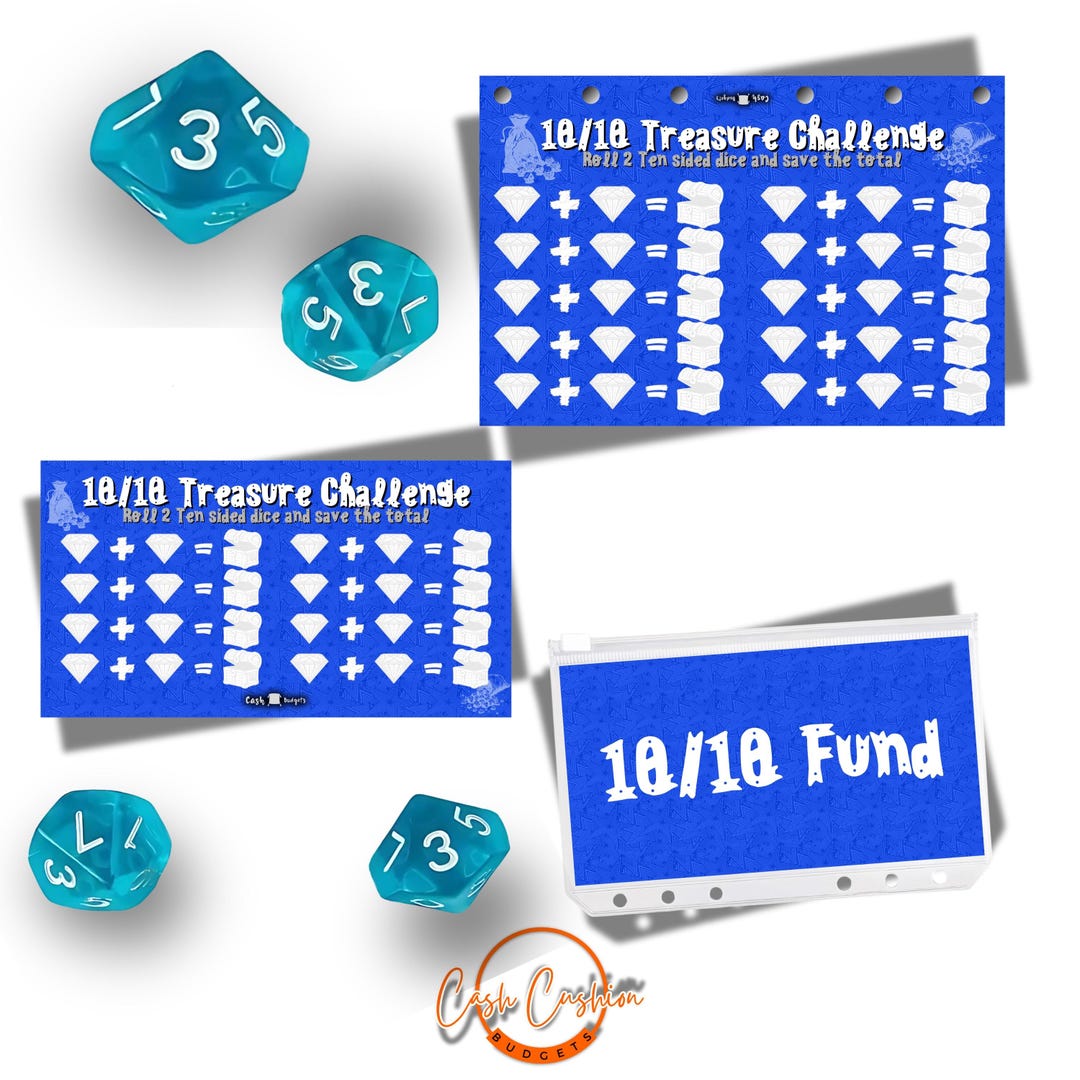 10/10 Treasure Dice Savings Challenge | A6/A5 Tracker + Optional Cash ...