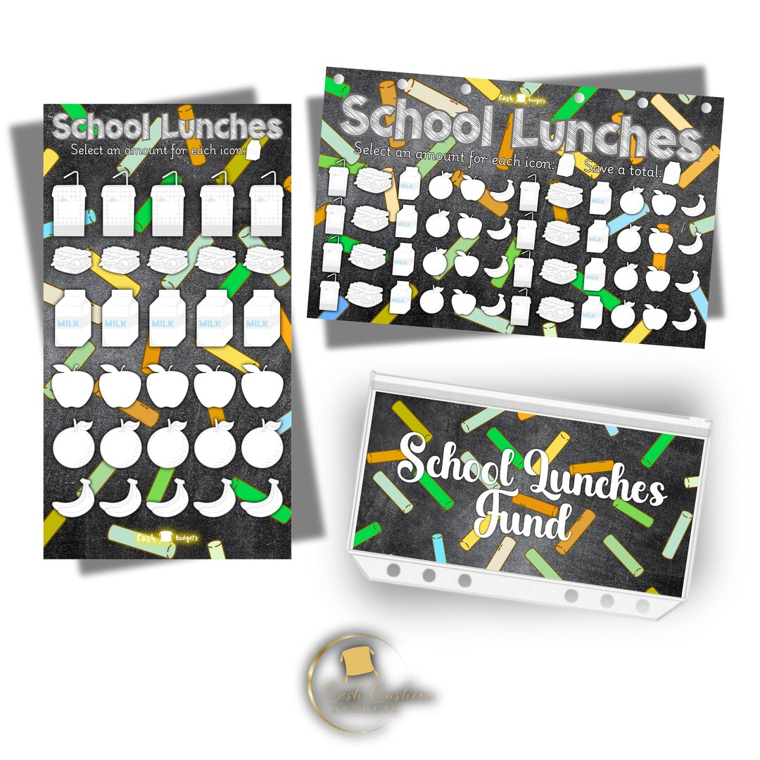 School Lunch Savings Tracker | A6 Clip-in or Zipper Insert | Laminated ...