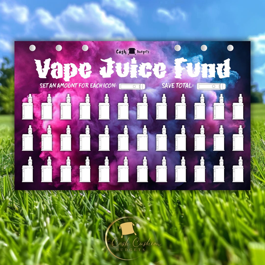 Vape Juice Savings Tracker Dashboard A6 Cash Stuffing Binder Accessory ...