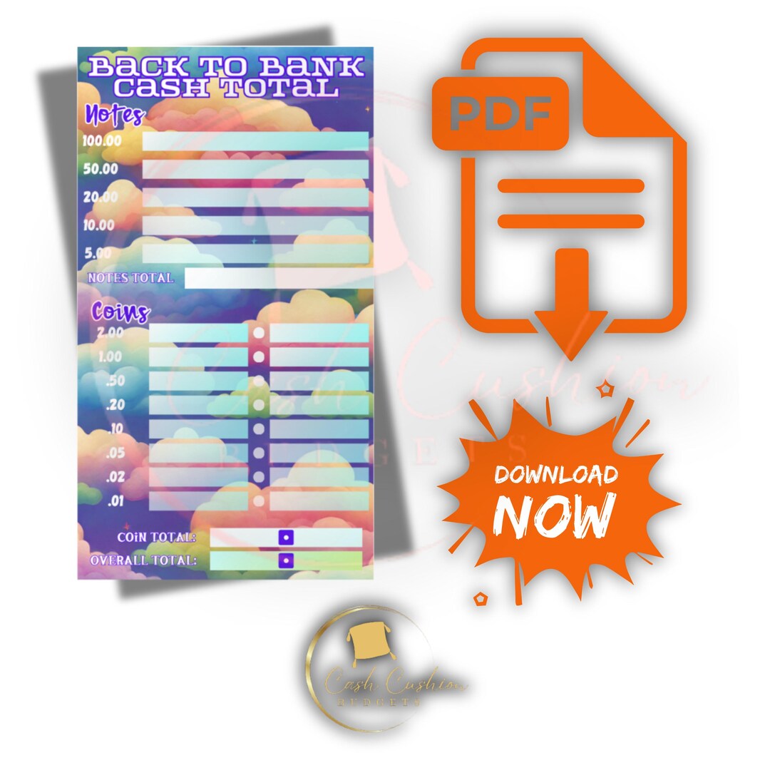 Back to Bank Breakdown Lodgement Sheet for Orginsed Life Style - Etsy