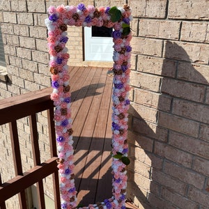 Rose Mirror Full Body Rose Mirror Flower Mirror Wall - Etsy