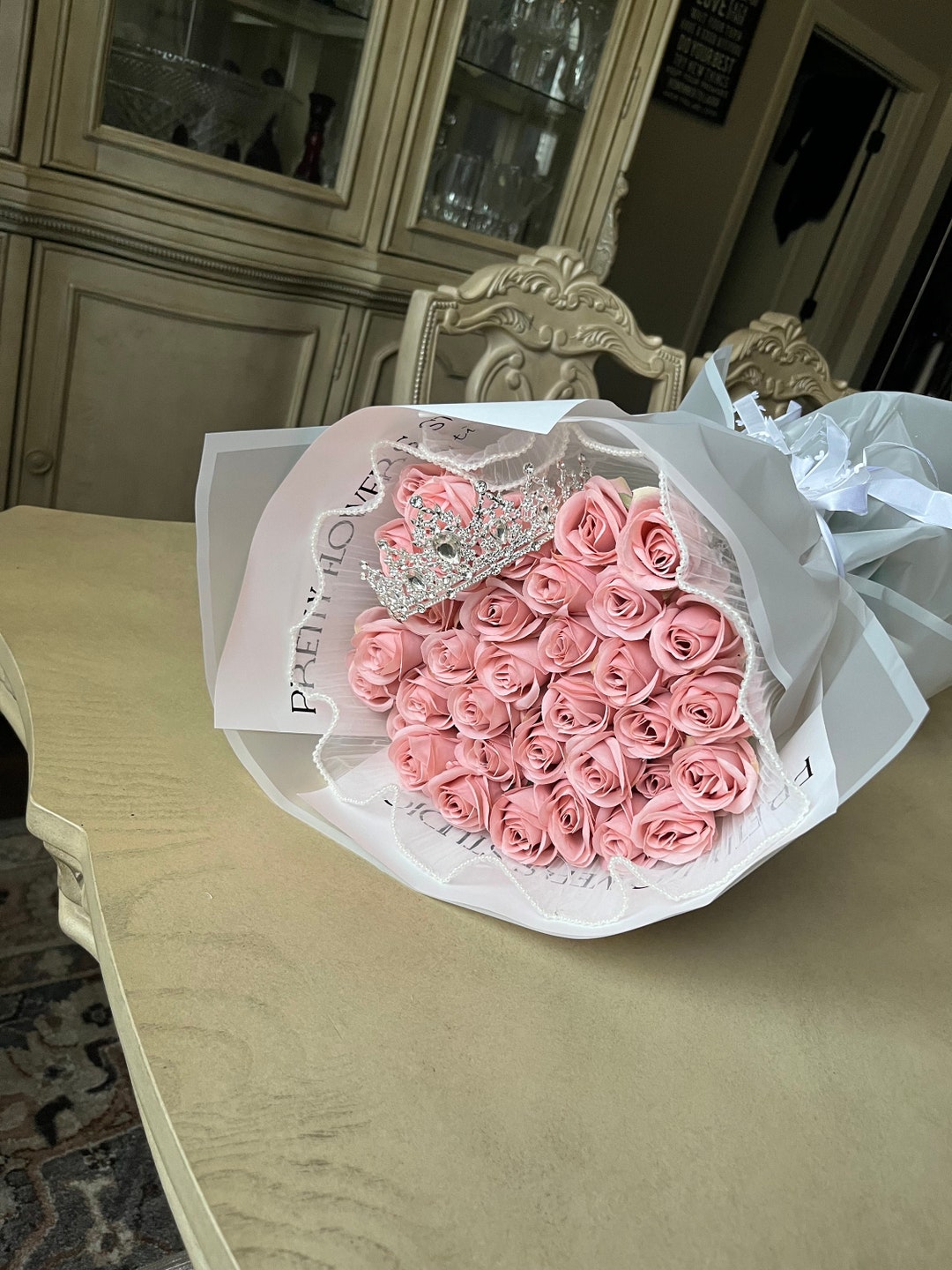 Pink Flower Bouquet | Anniversary Flower Bouqet | Birthday Gift for Her ...