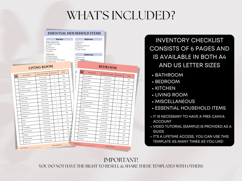 Airbnb Inventory Checklist, Airbnb Essentials, Housekeeping Checklist ...
