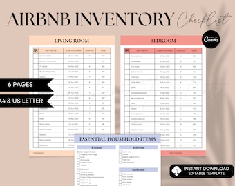 Airbnb Inventory Checklist, Airbnb Essentials, Housekeeping Checklist ...