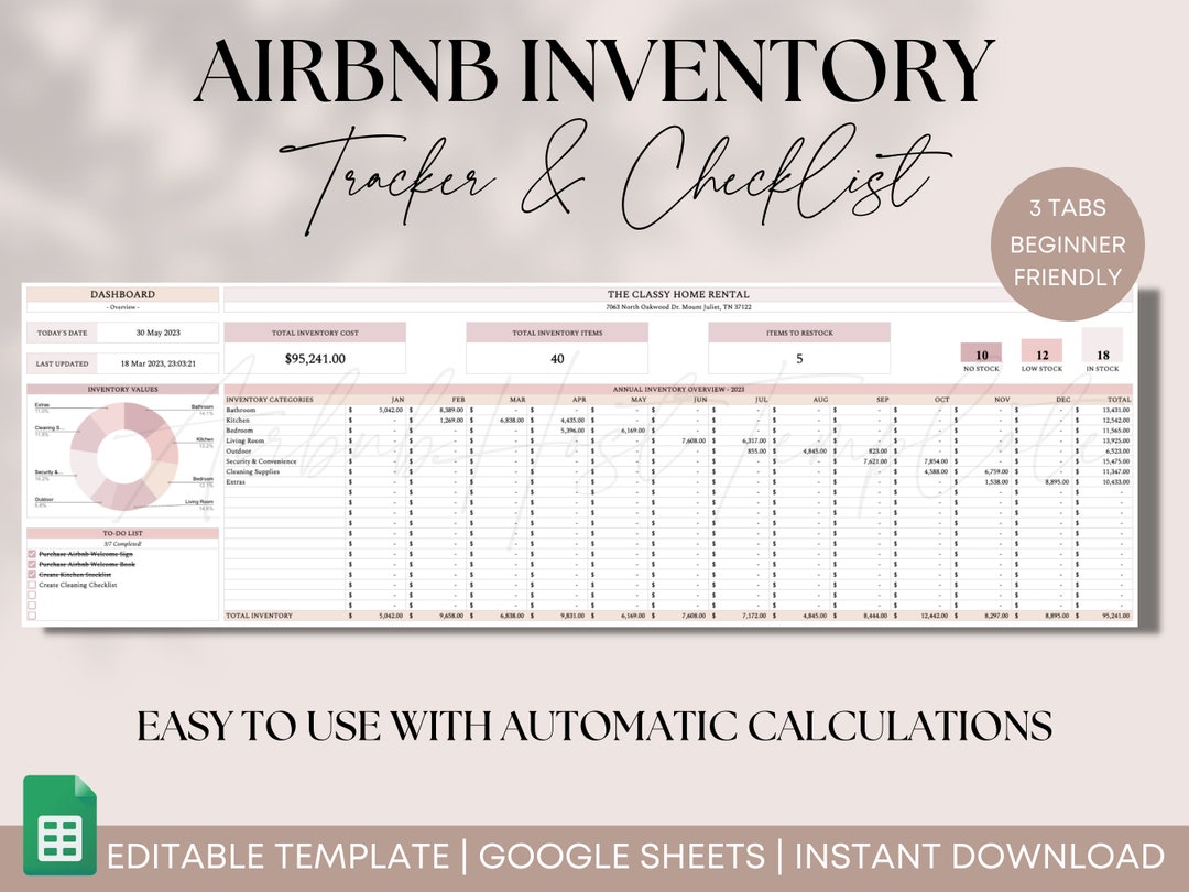 Airbnb Inventory Checklist Template, Checklist Inventory, Rental ...