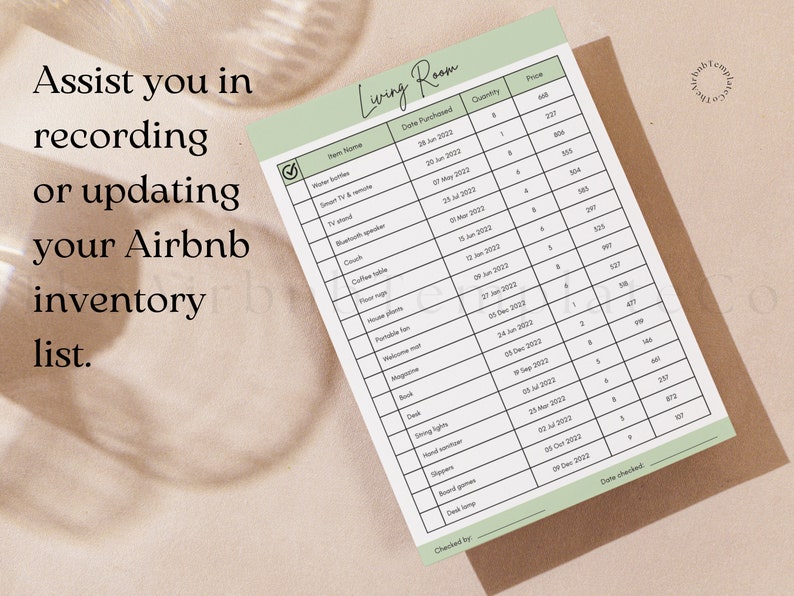 Airbnb Inventory Checklist Airbnb Essentials Housekeeping - Etsy