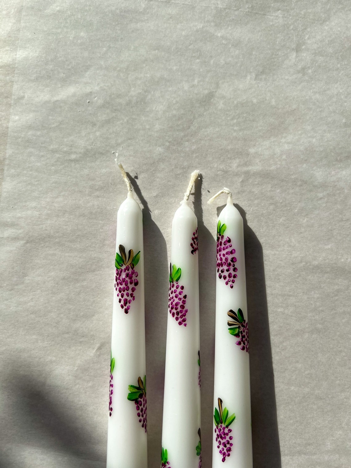 Concord Grapes Hand Painted Tapered Candles, Spring Decor, Dinner ...
