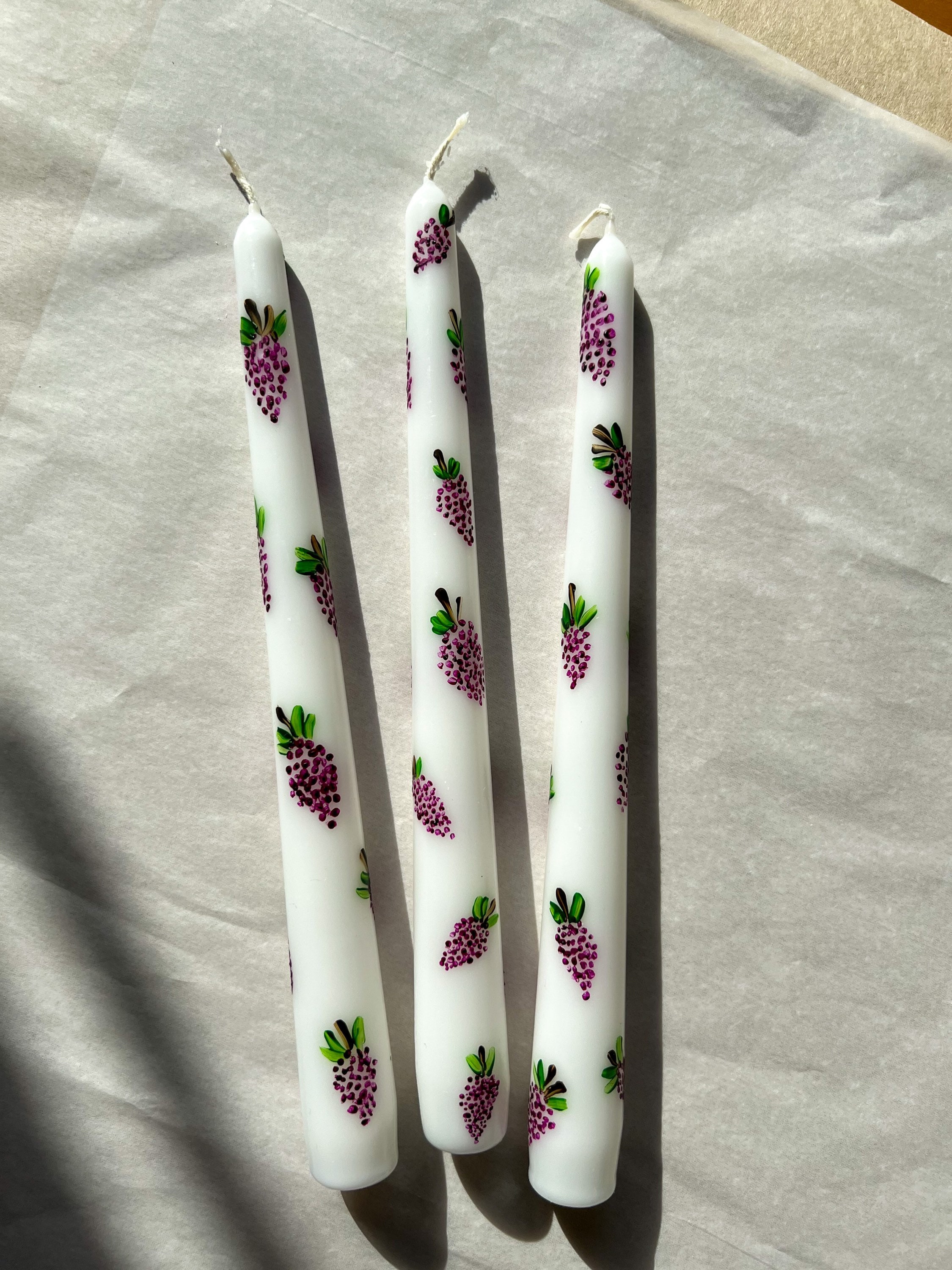 Concord Grapes Hand Painted Tapered Candles, Spring Decor, Dinner ...