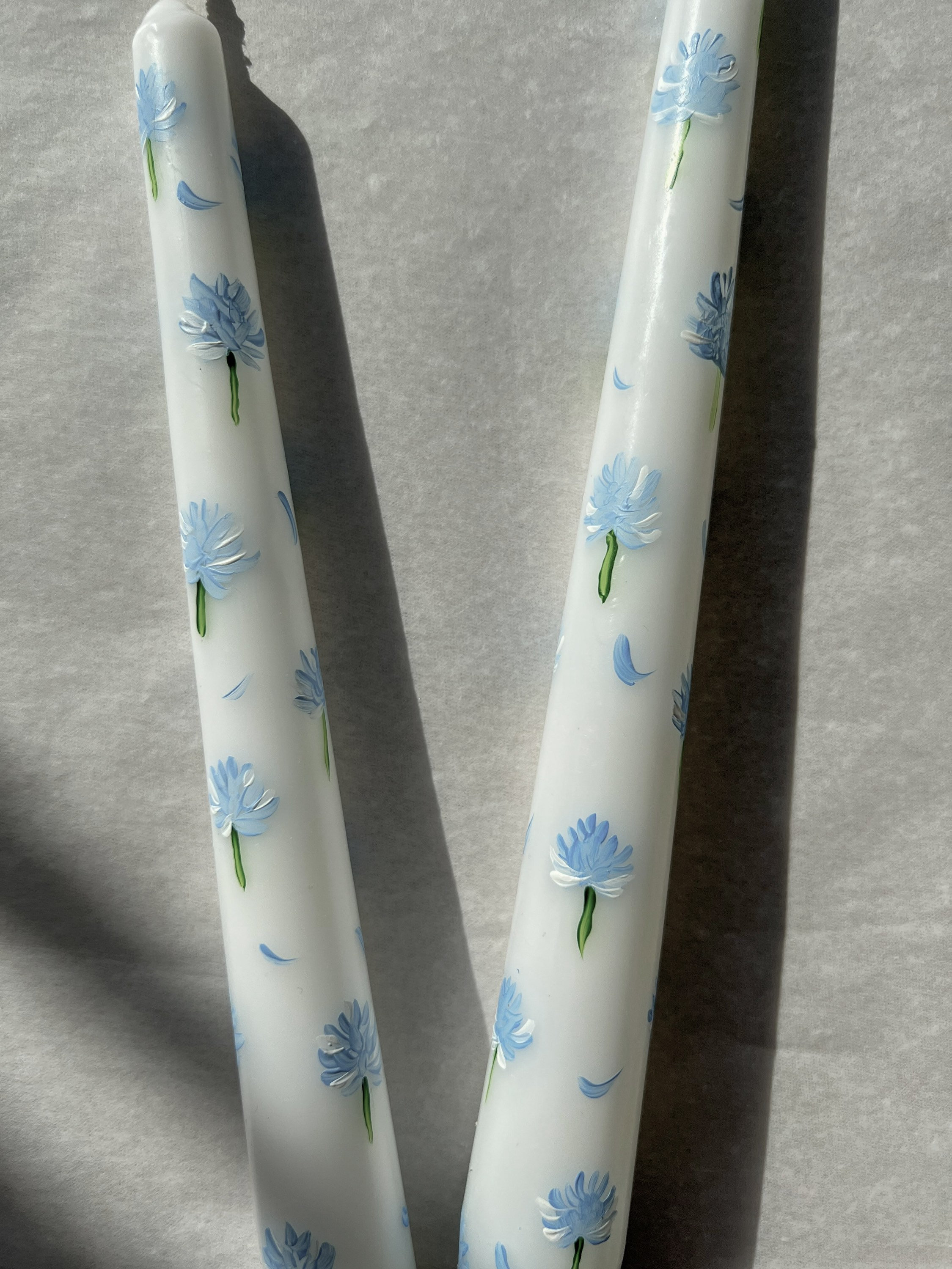 Blue Clover Hand Painted Tapered Candles, Spring Decor, Dinner Candles ...