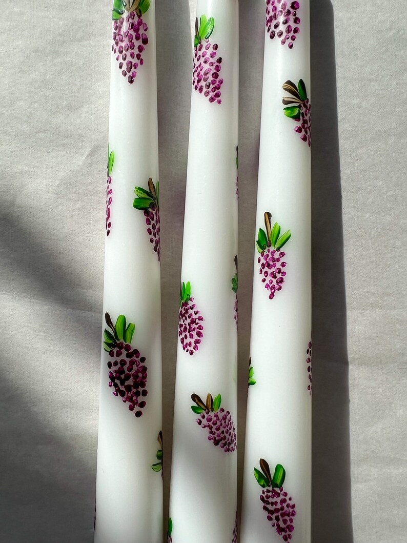 Concord Grapes Hand Painted Tapered Candles, Spring Decor, Dinner ...