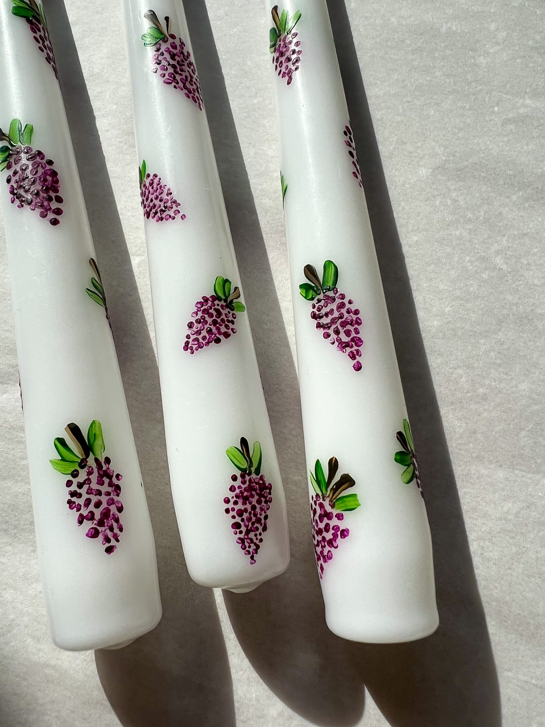Concord Grapes Hand Painted Tapered Candles, Spring Decor, Dinner ...