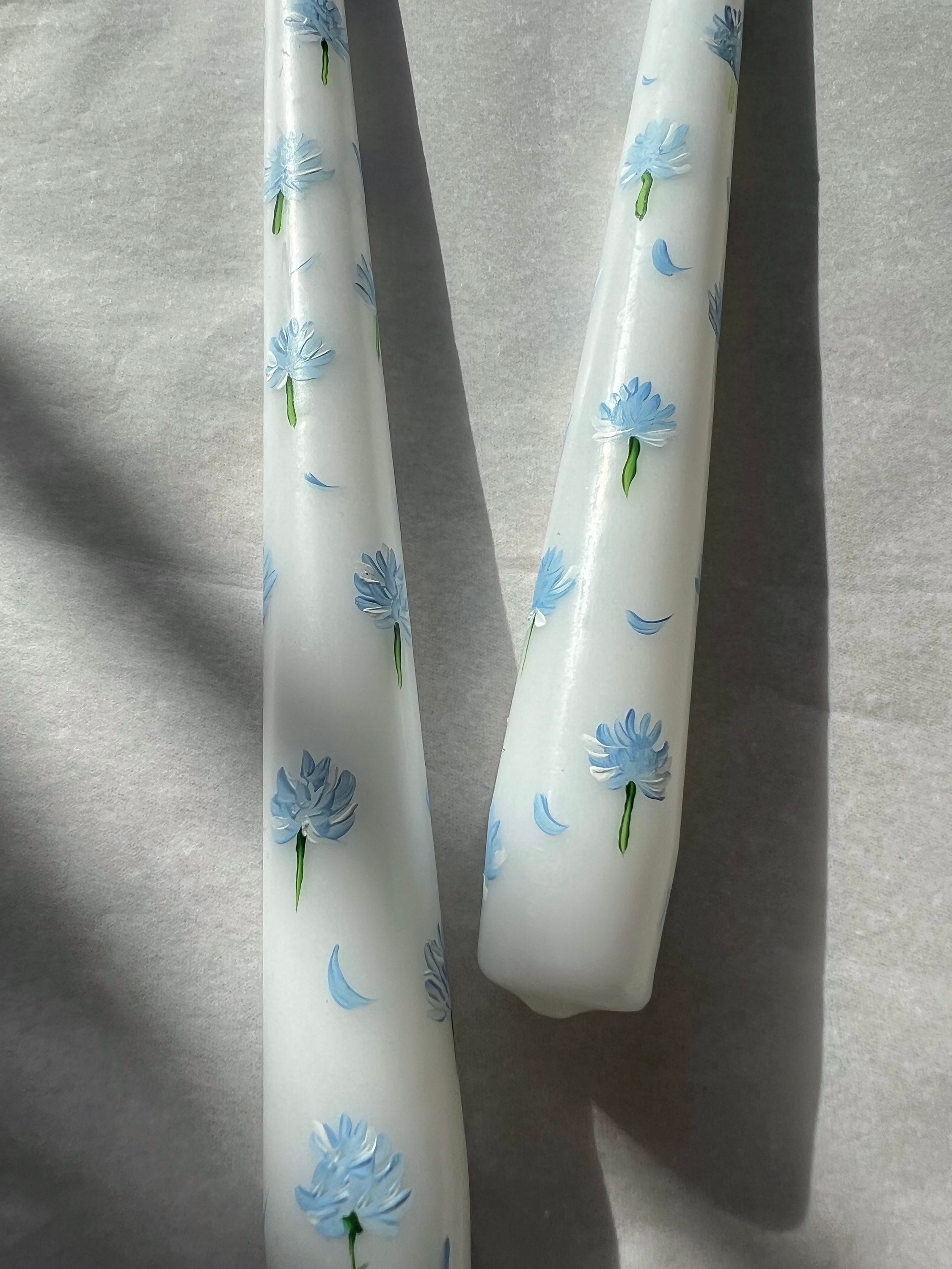 Blue Clover Hand Painted Tapered Candles, Spring Decor, Dinner Candles ...