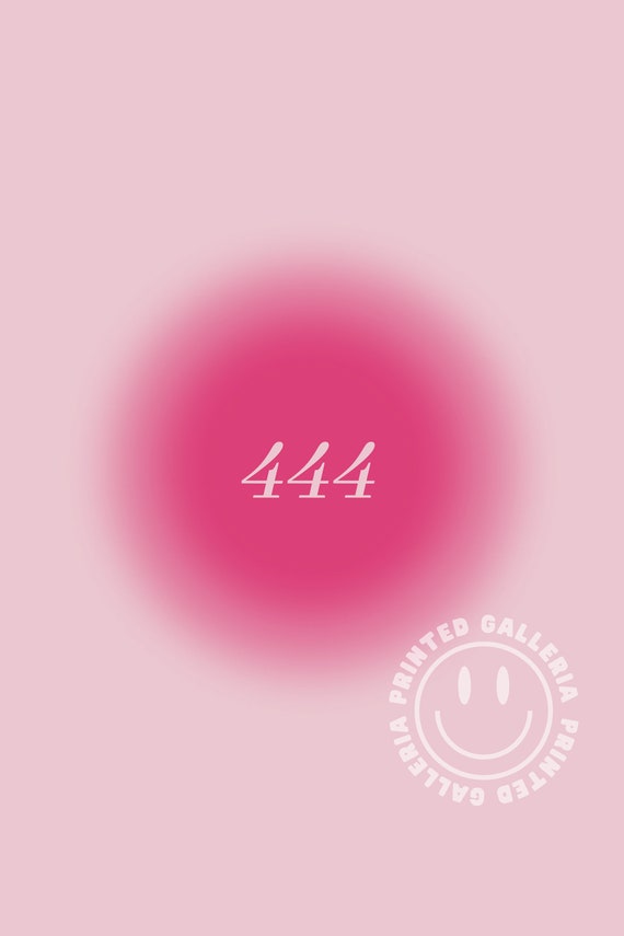 444 Angel Number Aura Gradient Wall Art Print Psychedelic Decor Instant Download Printable ...