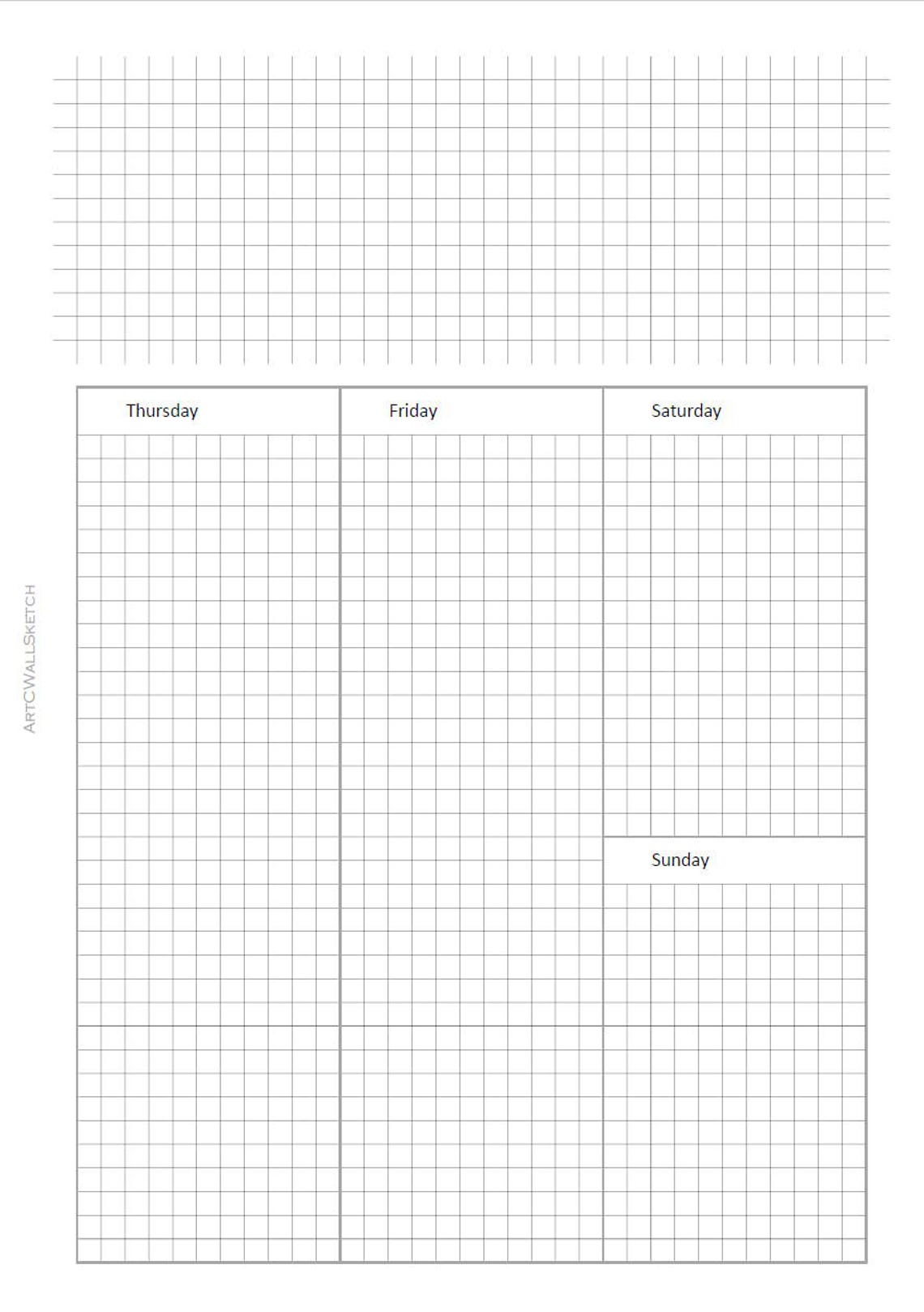 Printable Undated Weekly Planner, A5 Size (148x210mm; 8.3x5.8 Inch), 1 ...