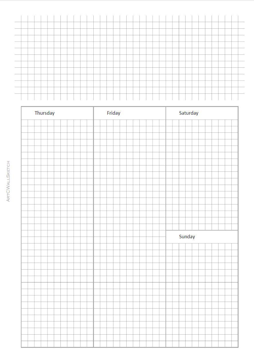 Printable Undated Weekly Planner, A5 Size (148x210mm; 8.3x5.8 Inch), 1 ...