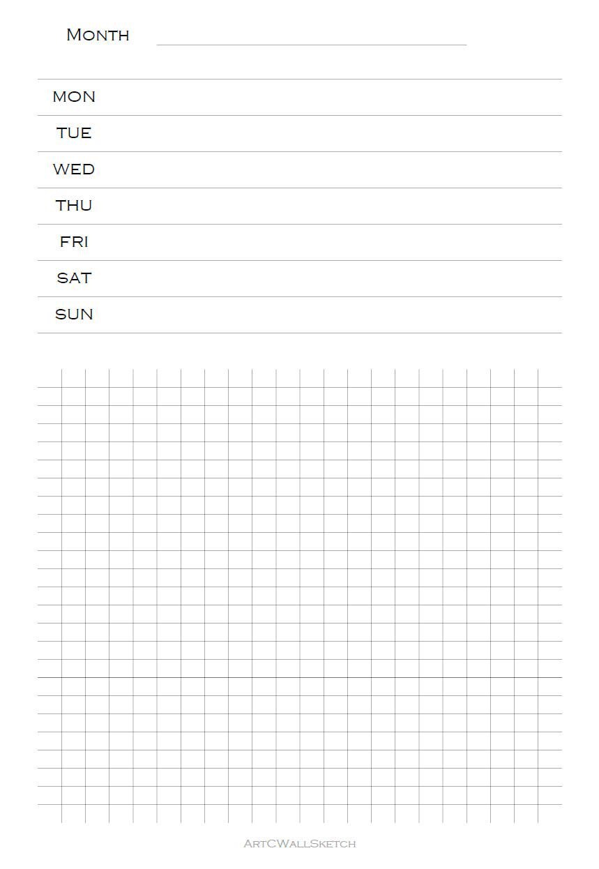 Printable Undated Weekly Planner, A5 Size (148x210mm; 8.3x5.8 Inch), 1 ...