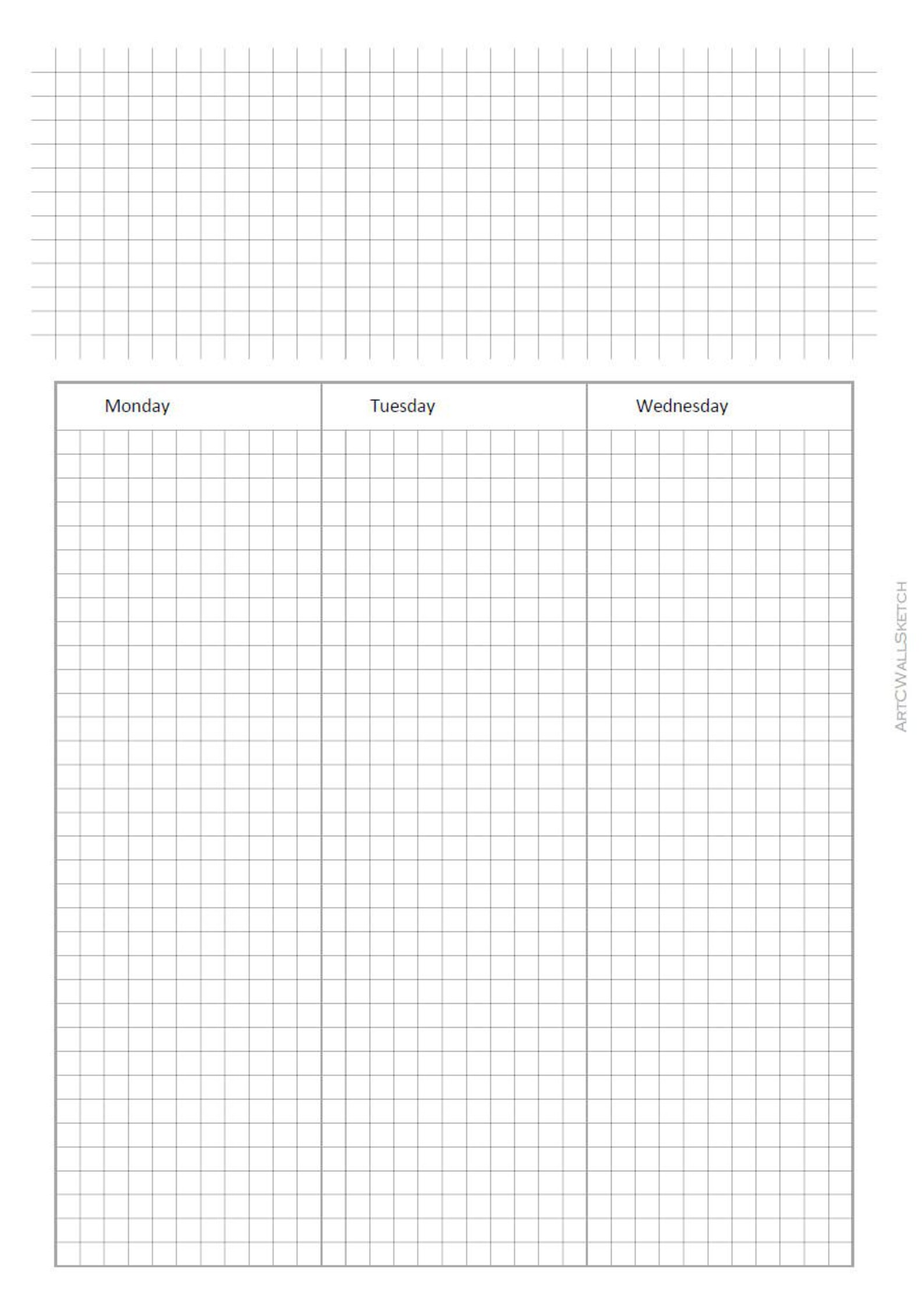 Printable Undated Weekly Planner, A5 Size 148x210mm 8.3x5.8 Inch, 1 ...