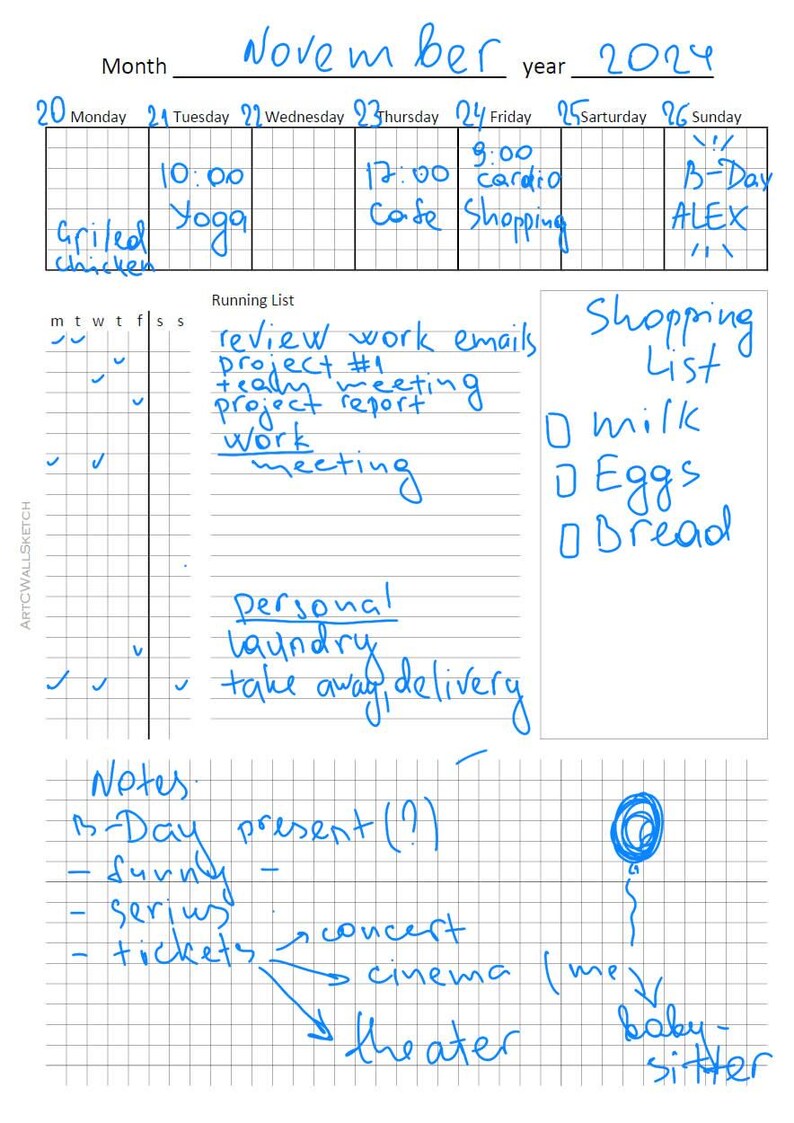 Printable Undated Weekly Planner, A5 Size (148x210mm; 8.3x5.8 Inch), 1 ...