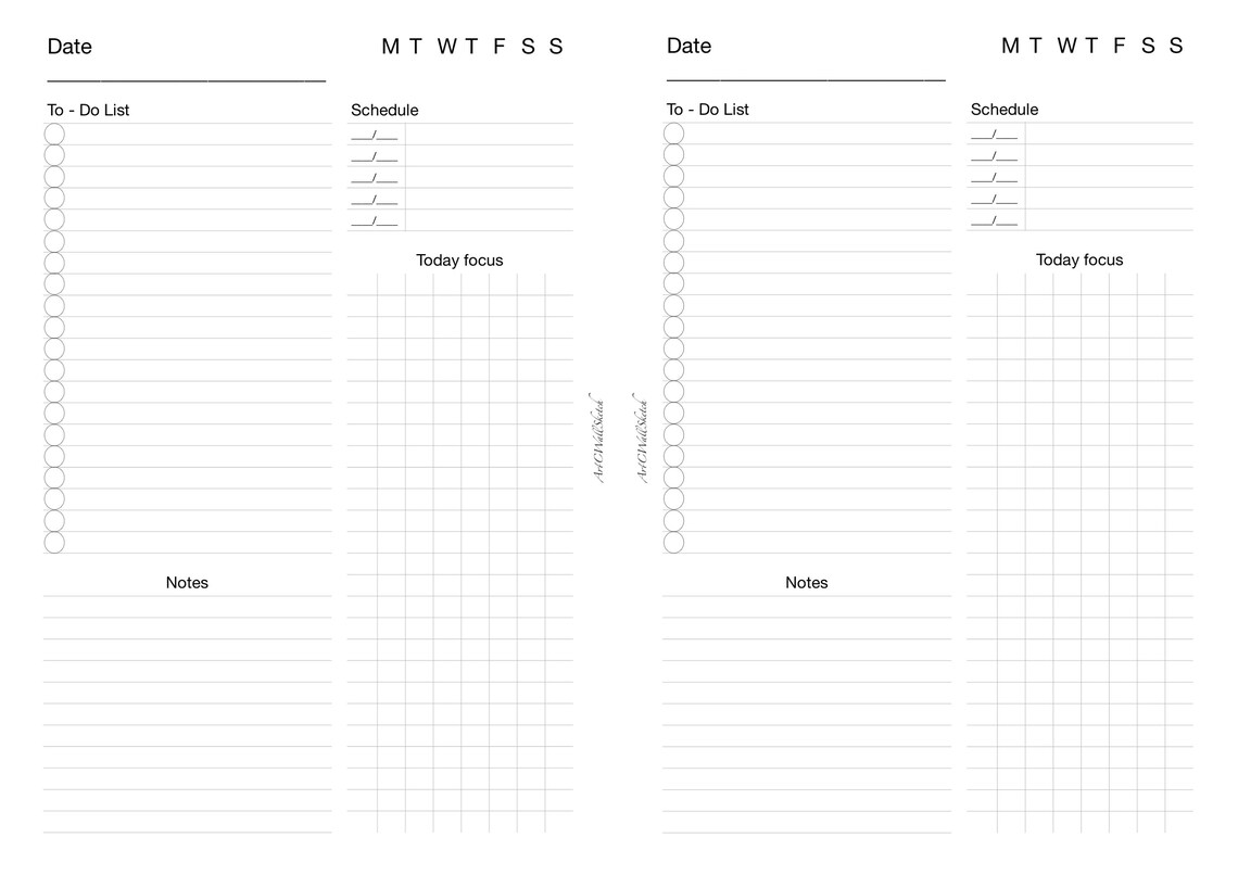 Planner, Daily Undated Planner, Printable Pages, Digitally, Personal ...