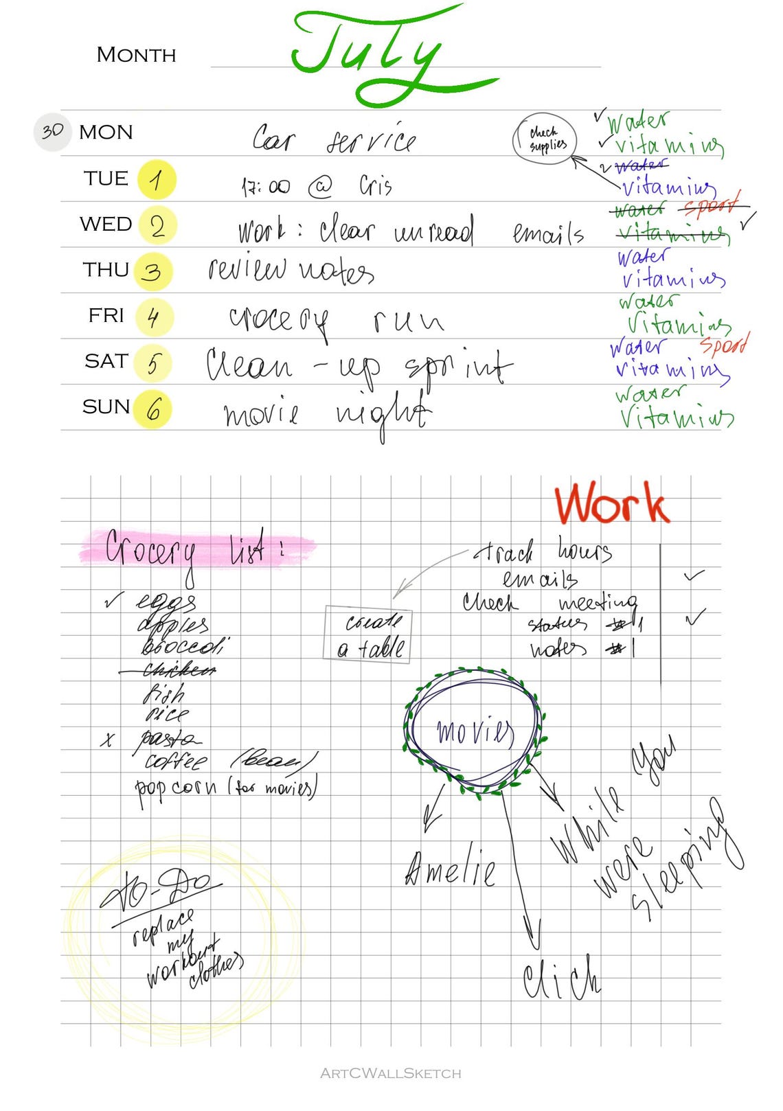 Printable Undated Weekly Planner, A5 Size (148x210mm; 8.3x5.8 Inch), 1 ...