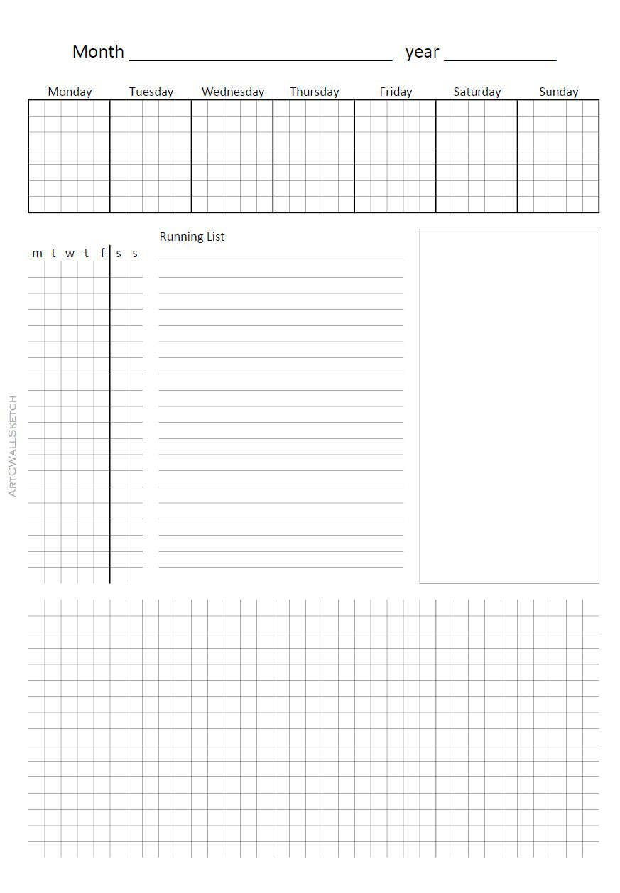 Printable Undated Weekly Planner, A5 Size (148x210mm; 8.3x5.8 Inch), 1 ...