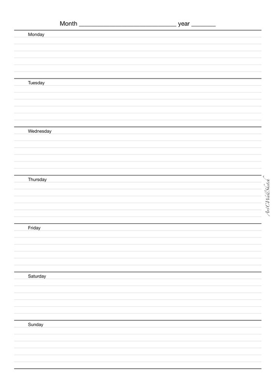 Planner Weekly Undated Planner Printable Pages Digitally | Etsy