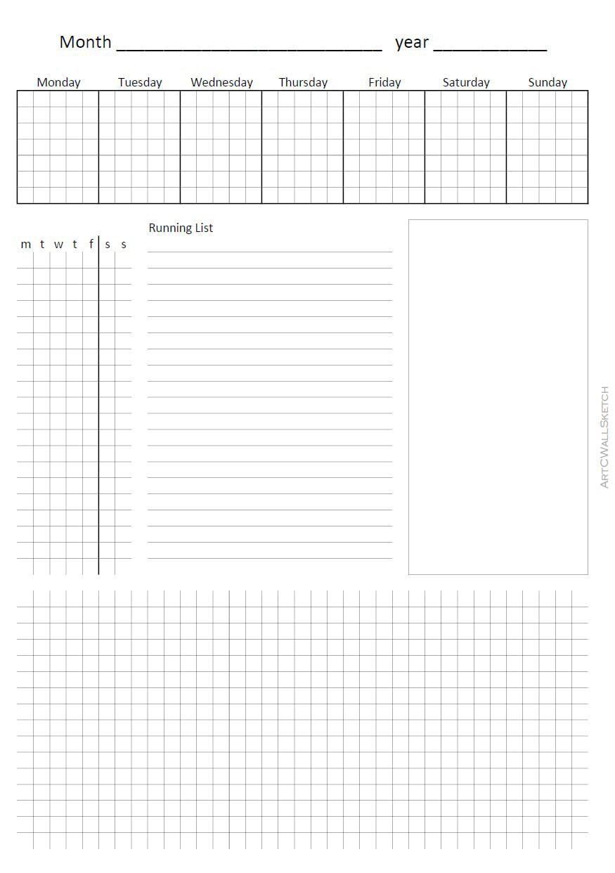 Printable Undated Weekly Planner, A5 Size 148x210mm 8.3x5.8 Inch, 1 ...
