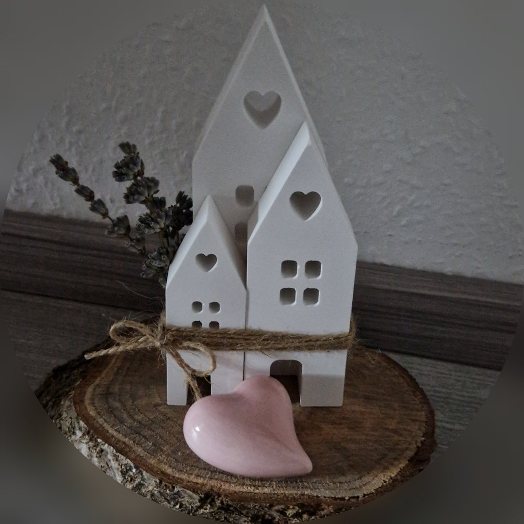 3er Häuser Set ,Raysin, Skandi Deko, Deko , Geschenk ,Mitbringsel ...