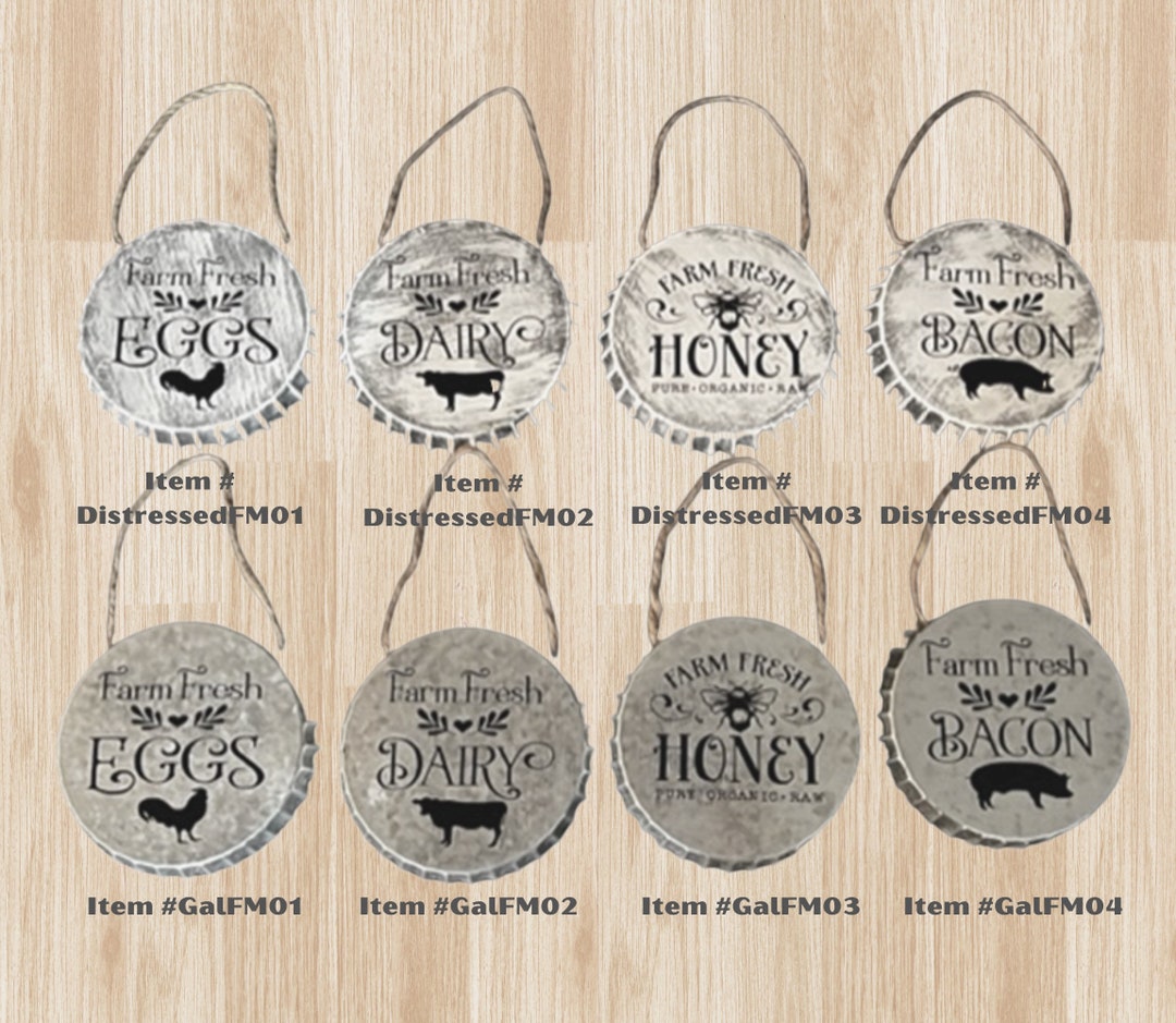 Galvanized Farmhouse Bottle Cap Wall Hangers - Etsy