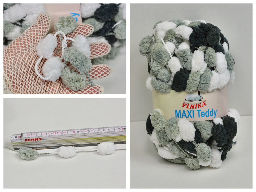 Ton Ton, Pom Pom Yarn, Pon Pon, Pom Pon, Pompom, Pompon, Ponpom, Tonton Puff Puffy Soft Black ...