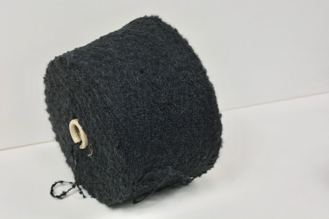Anthracite Alpaca Merino Boucle Yarn Luxury Italian Wool Knitting ...